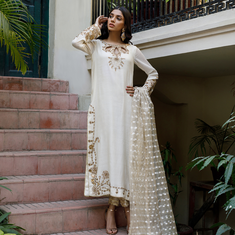 Ivory & Copper Begum Outfit