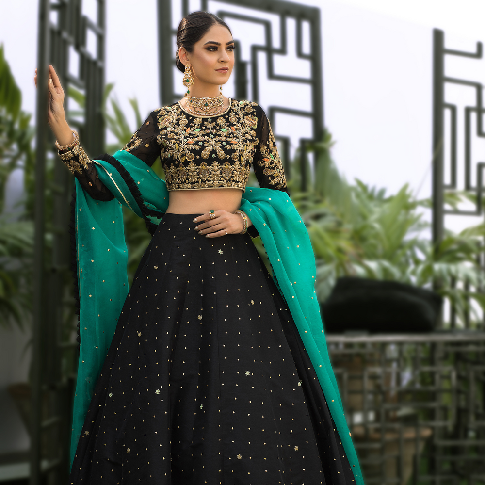 Buy Black Lenga Choli | Pakistani Women Dress