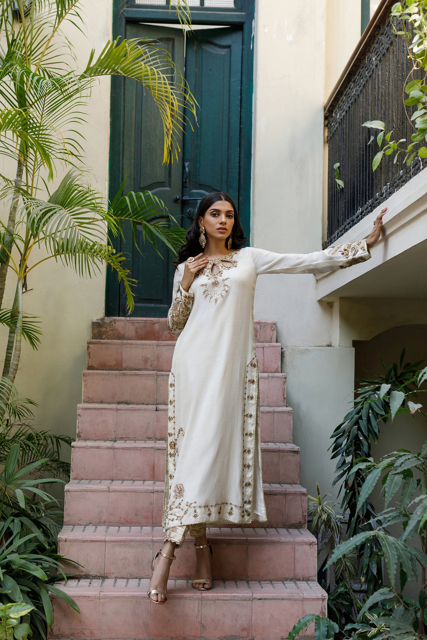 Ivory & Copper Begum Outfit