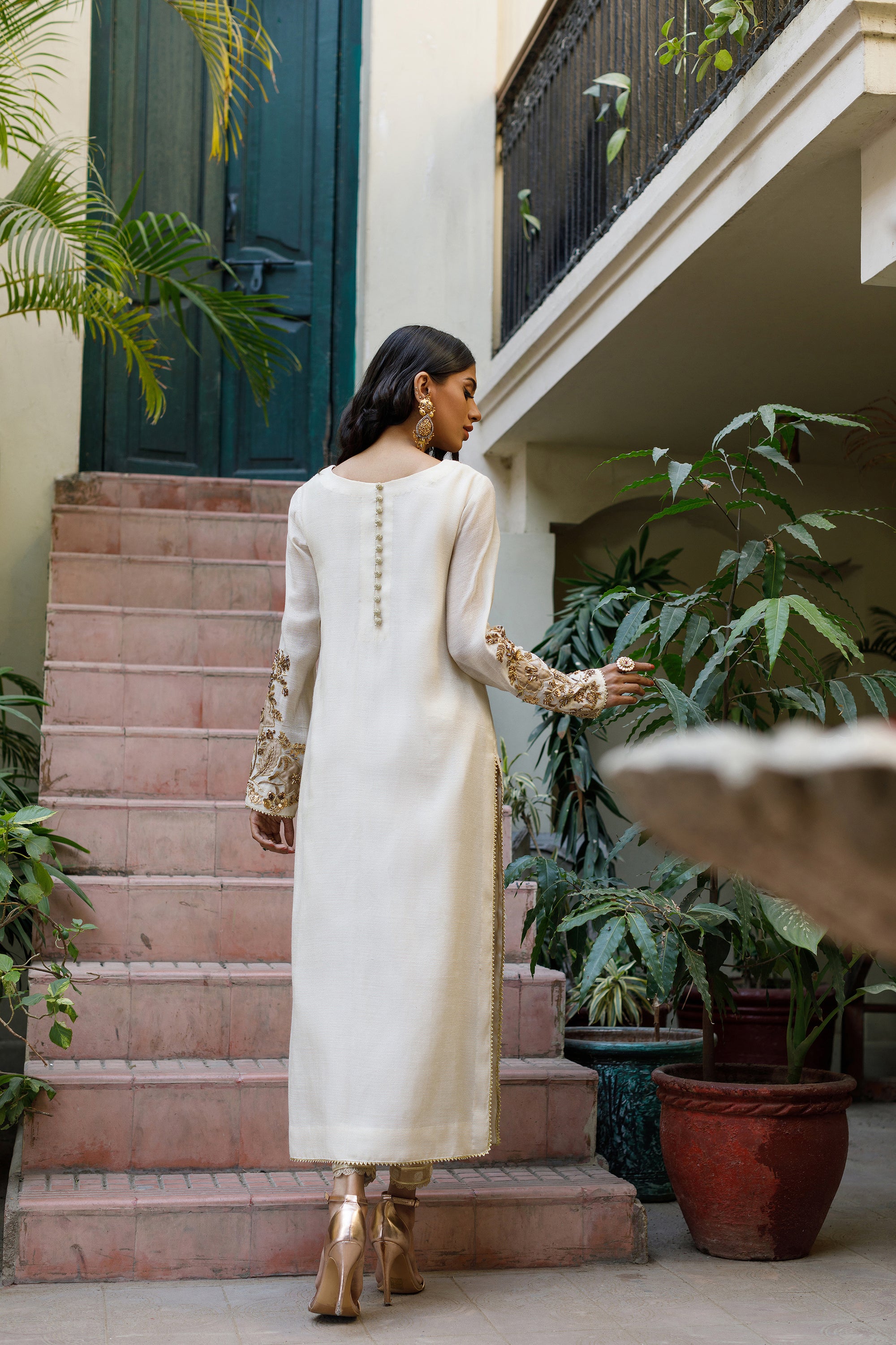 Ivory & Copper Begum Outfit